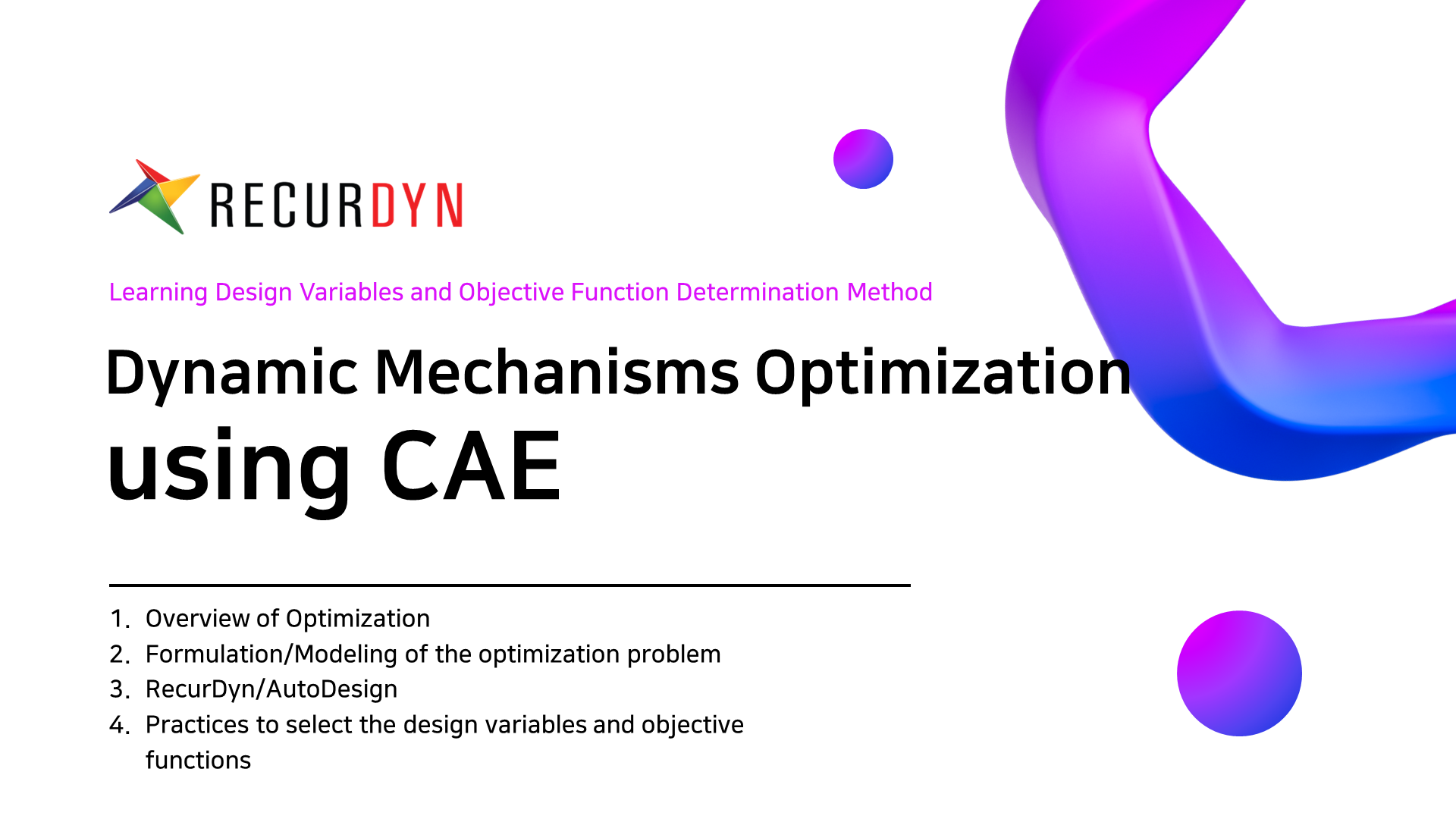 Dynamic Mechanisms Optimization using CAE